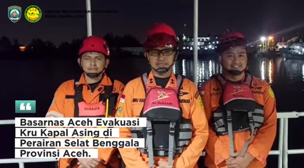 Dalam Pelayaran Alami Cedera, Basarnas Aceh Evakuasi Kru Kapal Tanker Asal Filipina di Selat ...